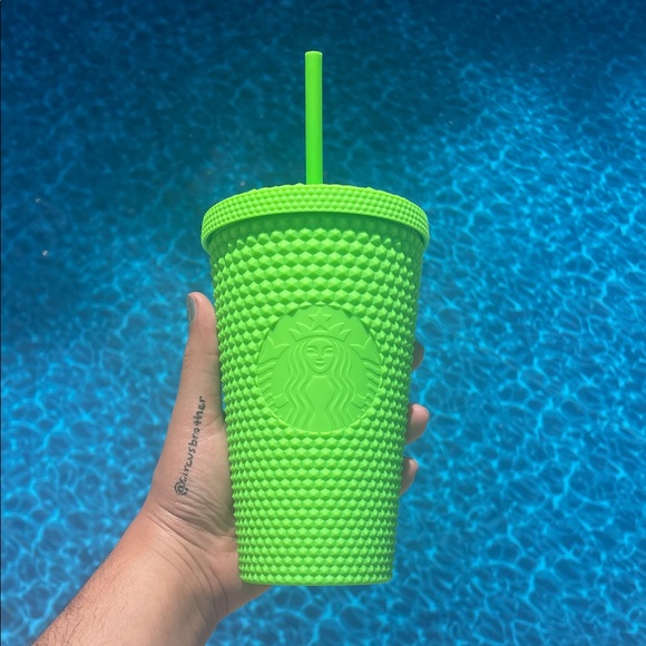 Starbucks | Kitchen | Starbucks 22 Neon Green Studded Tumbler With ...